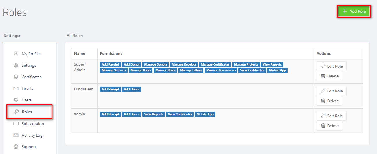 Assigning Roles and Permissions – ActiveDonor Help