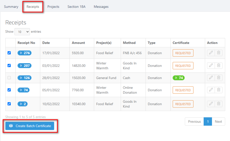 Generating a Combined (Batch) Section 18A Tax Certificate from Multiple ...