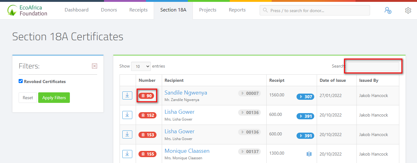 How to list and view deleted 18A – ActiveDonor Help