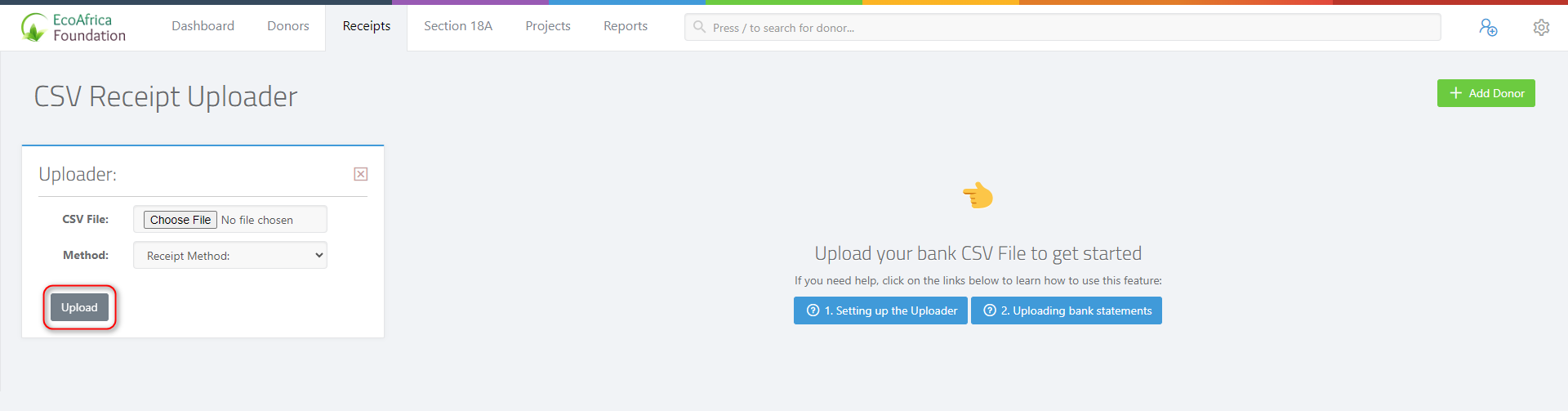 Uploading donation receipts via CSV – ActiveDonor Help