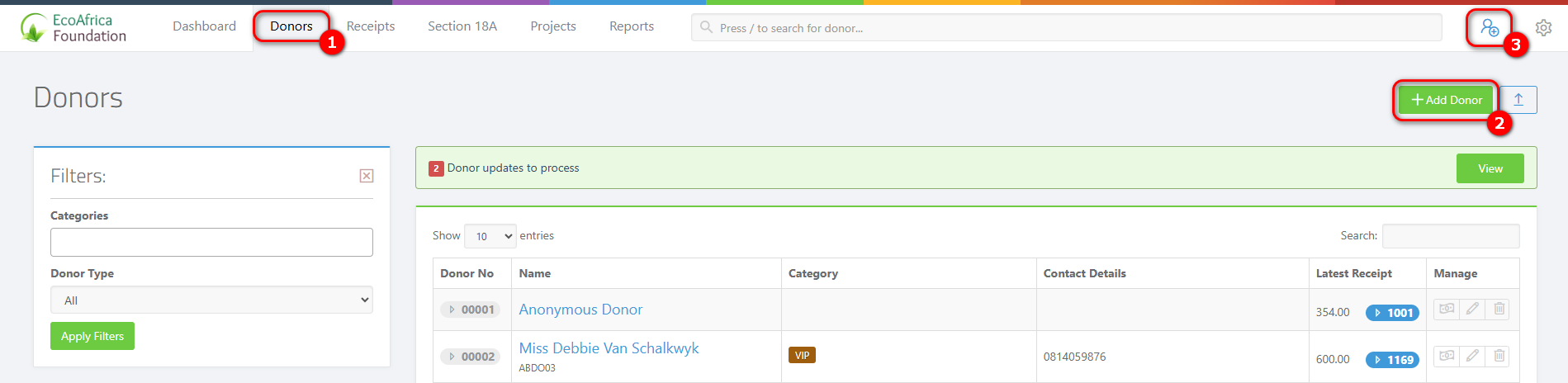 Adding New Donors – ActiveDonor Help