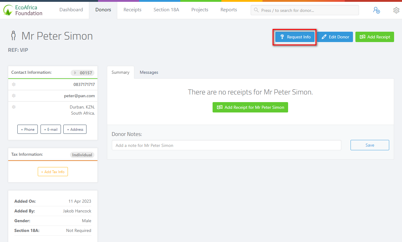 Requesting Information From Donors – ActiveDonor Help
