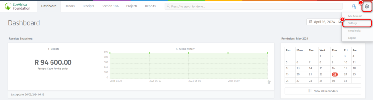 Filling in IT3D Settings for Section 18A Submissions – ActiveDonor Help
