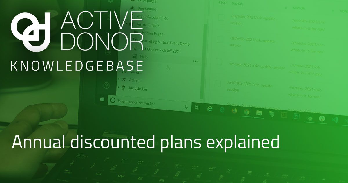 Annual discounted plans explained – ActiveDonor Help